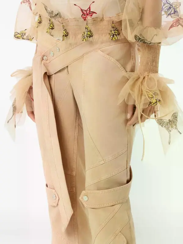 Blumarine Panelled Trousers - Neutrals