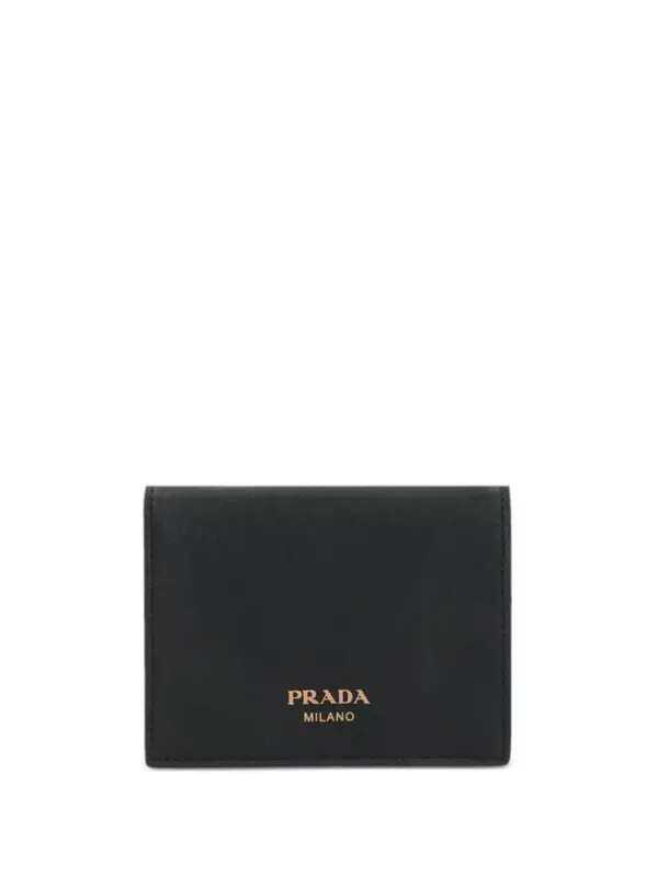 Prada Logo-lettering Leather Wallet - Black