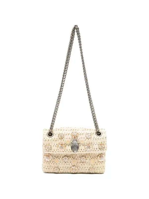 Kurt Geiger Mini Kensington Crystal-embellished Shoulder Bag - Neutrals