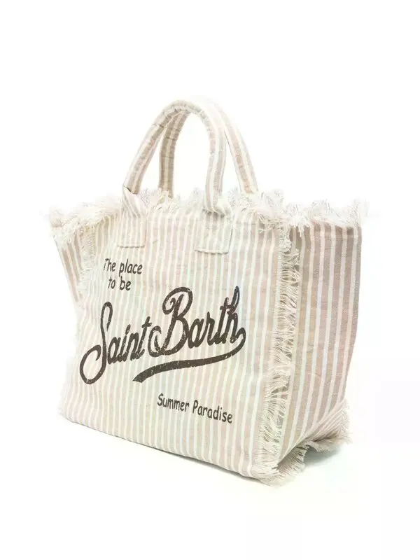 MC2 SAINT BARTH Striped Fringed Tote Bag