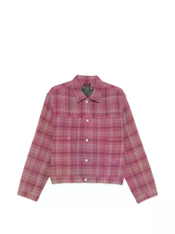 R13 Plaid Button-down Shirt Jacket - Pink