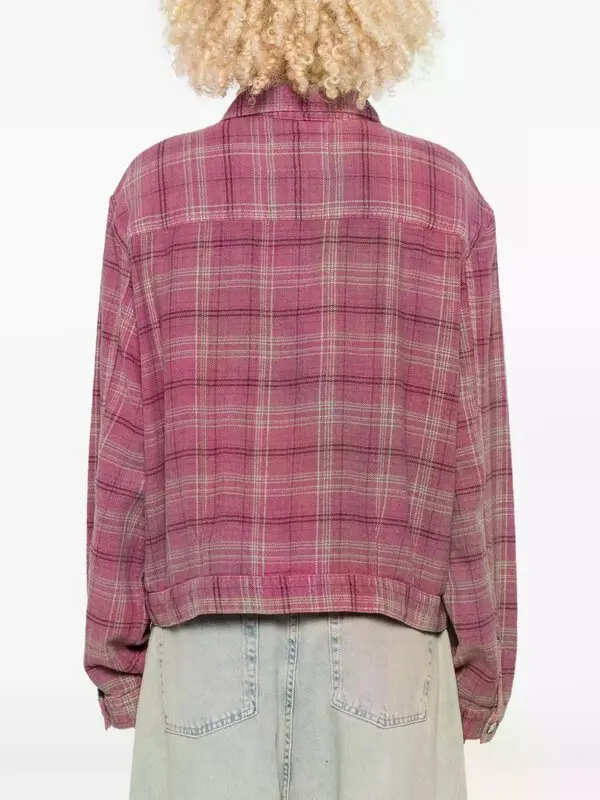 R13 Plaid Button-down Shirt Jacket - Pink