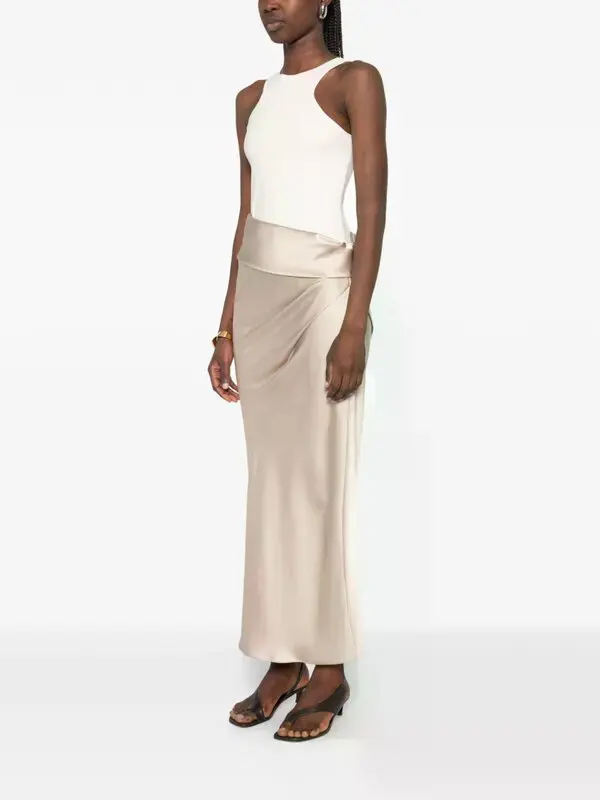 Patrizia Pepe Maxi Ruffled Dress - Neutrals