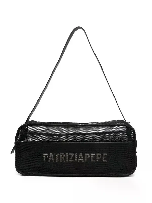 Patrizia Pepe Mesh Crossbody Bag - Black