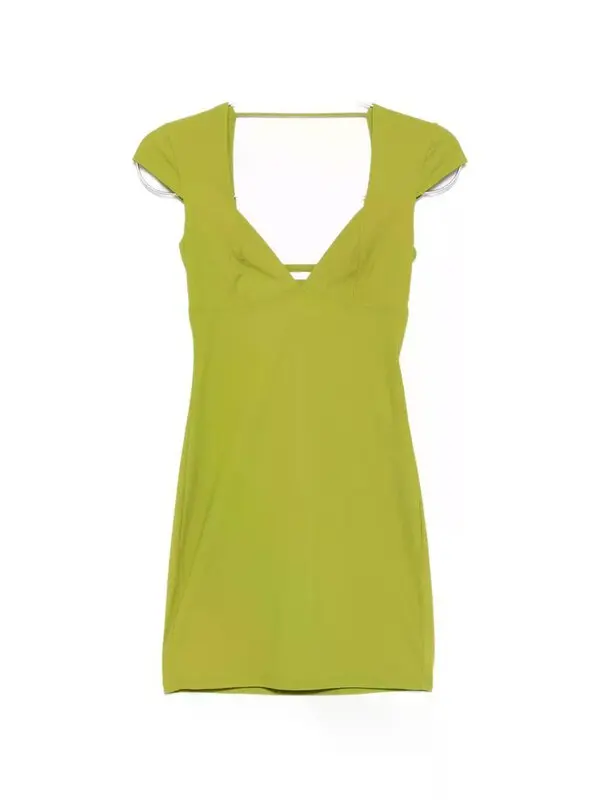 Patrizia Pepe Mini Sweetheart-neck Jersey Dress - Green