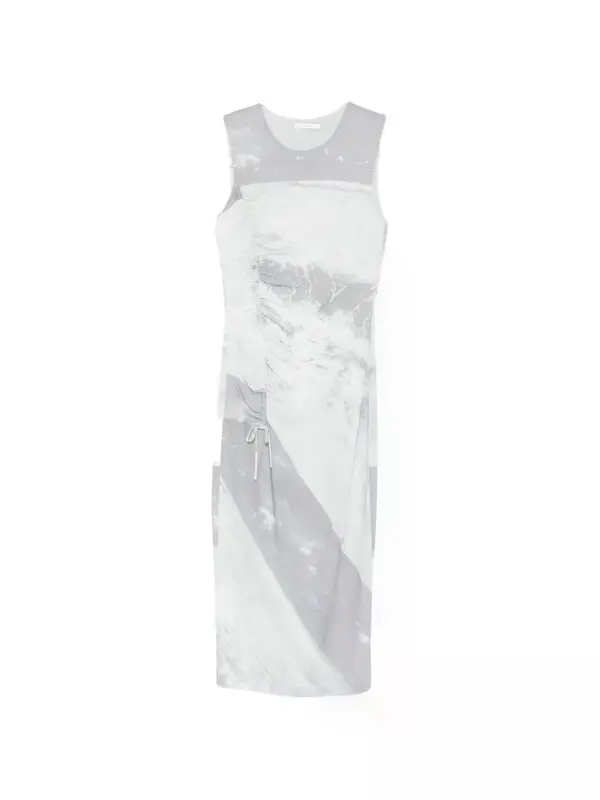 Patrizia Pepe Wave-print Midi Dress - Grey