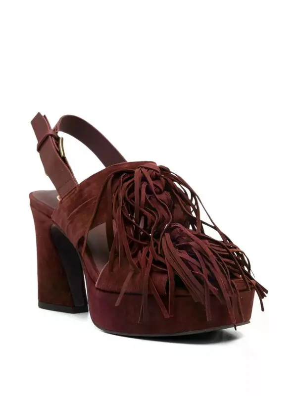 Ash Fringe-detailed Platform Sandals - Brown