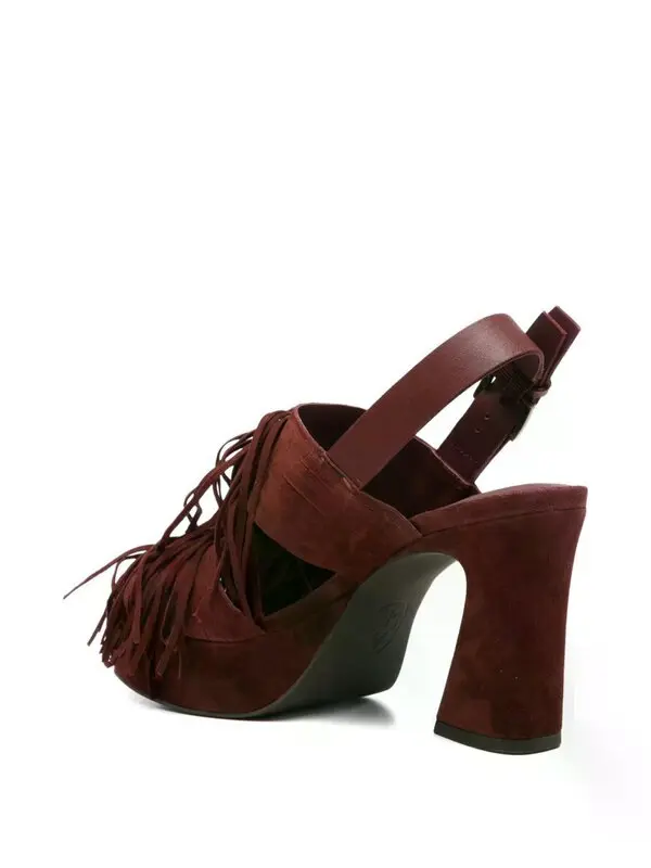 Ash Fringe-detailed Platform Sandals - Brown