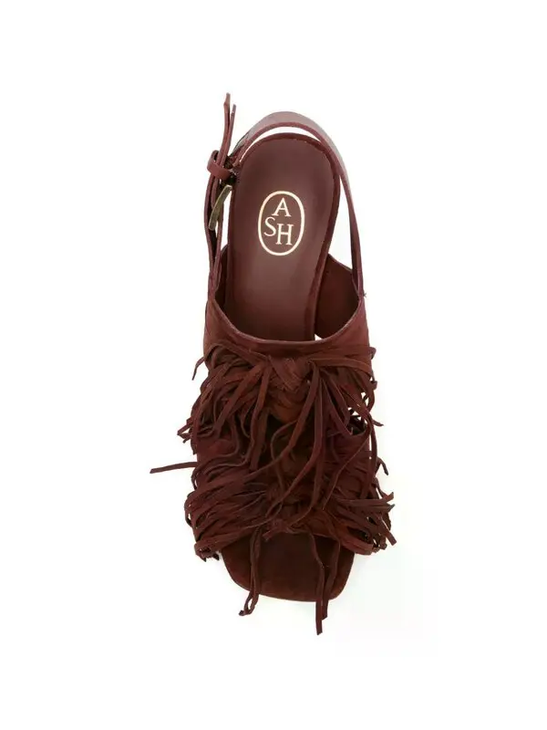 Ash Fringe-detailed Platform Sandals - Brown