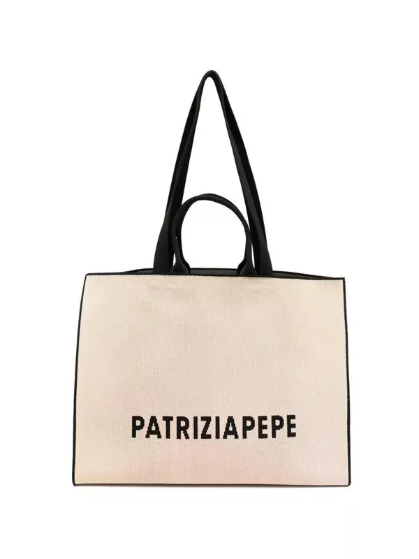Patrizia Pepe Logo-intarsia Tote - Neutrals