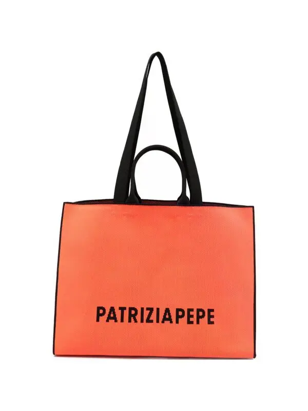 Patrizia Pepe Logo-intarsia Tote - Orange