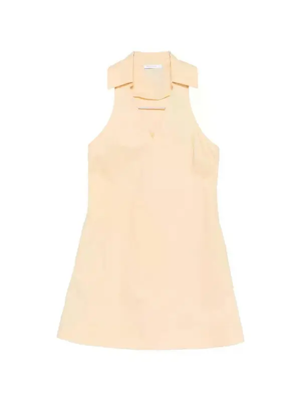 Patrizia Pepe V-neck Cotton Mini Dress - Yellow