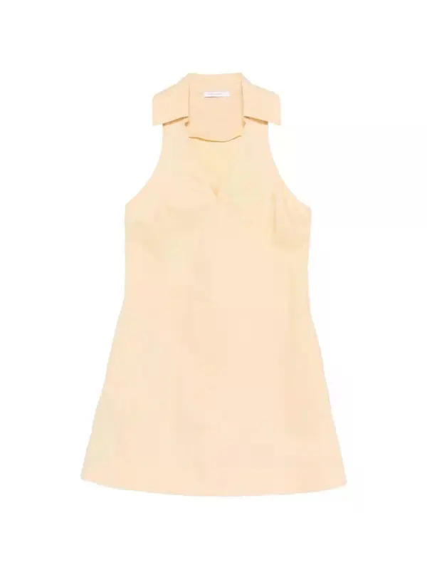 Patrizia Pepe V-neck Cotton Mini Dress - Yellow