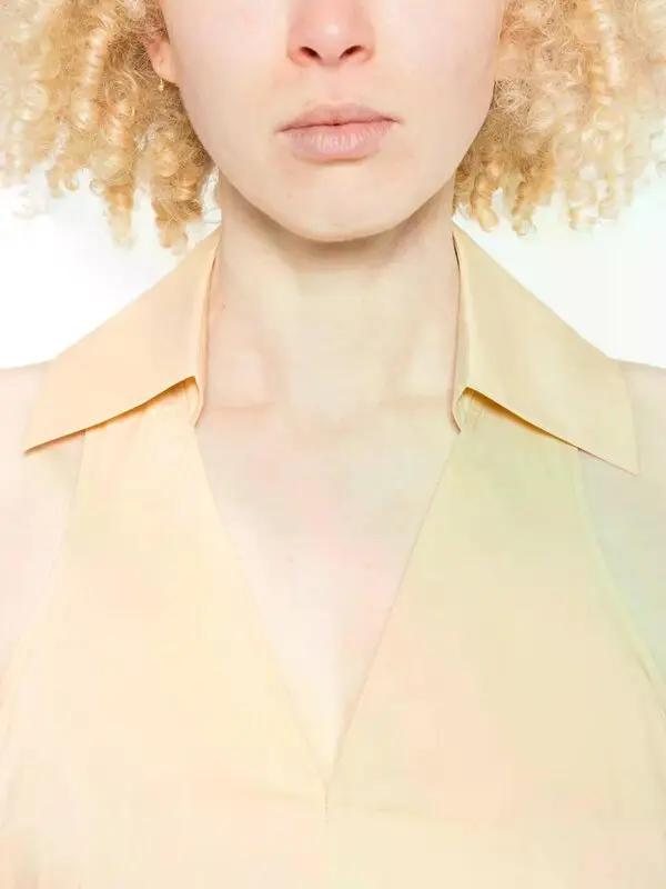 Patrizia Pepe V-neck Cotton Mini Dress - Yellow