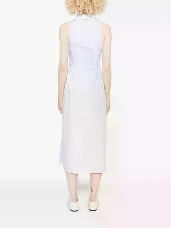 Patrizia Pepe Striped Belted Midi Dress - White