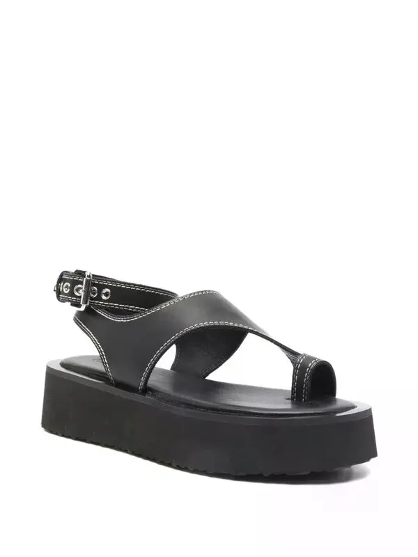 Patrizia Pepe Contrast-stitch Platform-heel Sandals