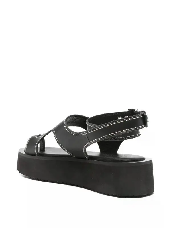 Patrizia Pepe Contrast-stitch Platform-heel Sandals
