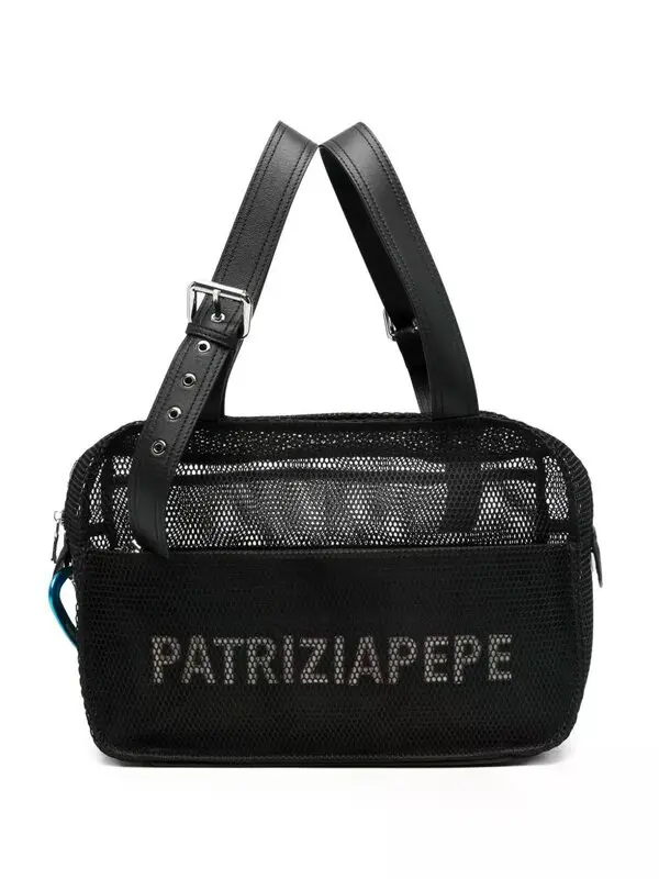 Patrizia Pepe Mesh Shoulder Bag - Black