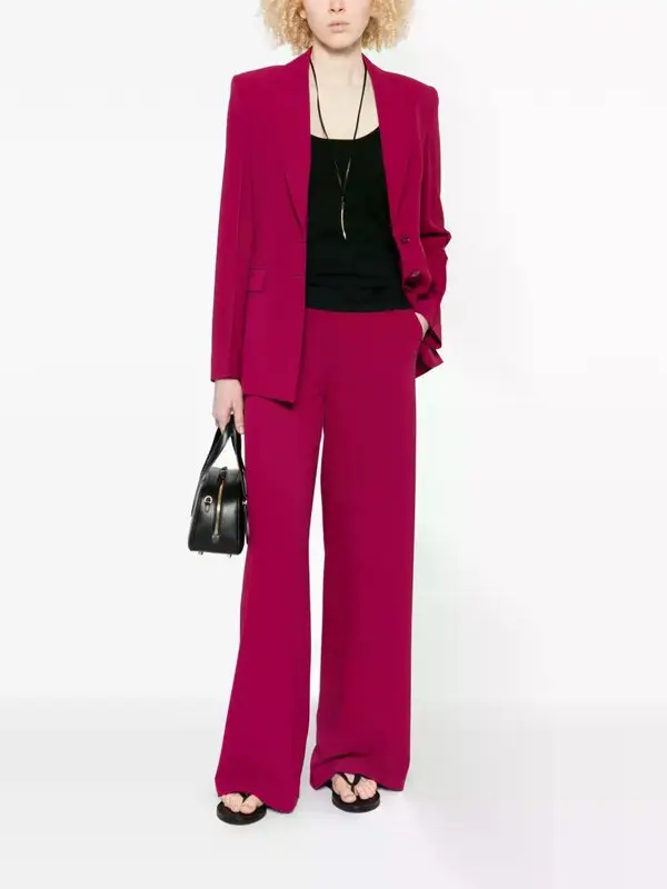 Patrizia Pepe Wide Leg Crêpe Pants - Purple