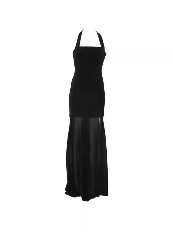 Patrizia Pepe Maxi Bustier Halter Dress - Black
