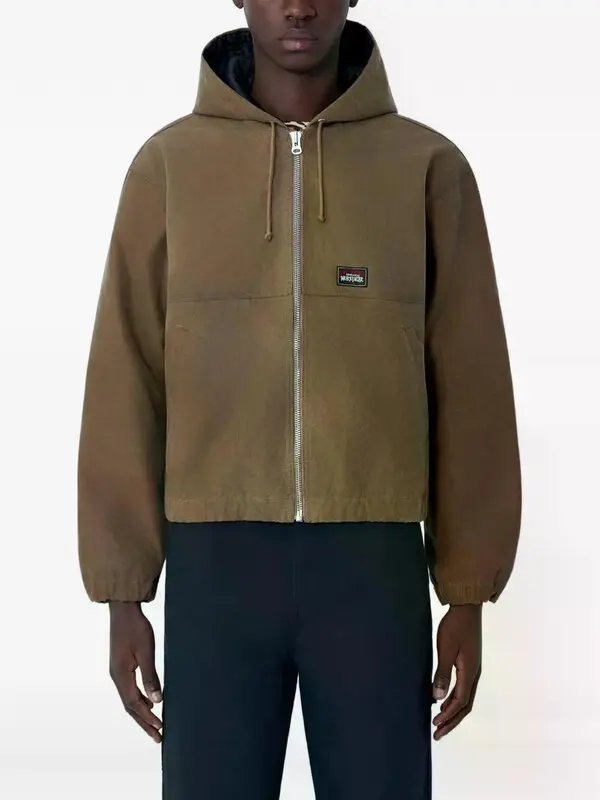 StÜssy Logo Appliqué Hooded Jacket - Brown