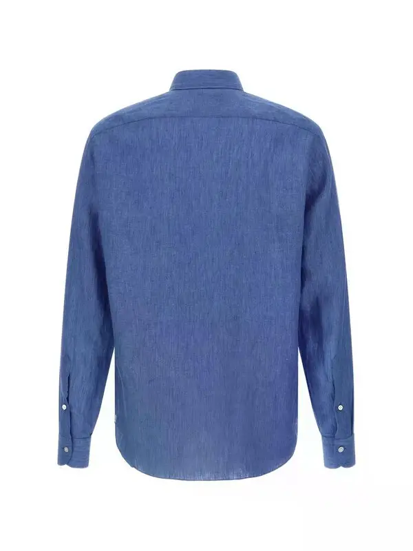 BORRIELLO NAPOLI Buttoned Linen Shirt - Blue