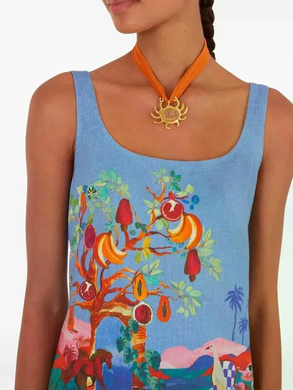 Farm Rio Dream Landscape Mini Dress - Blue