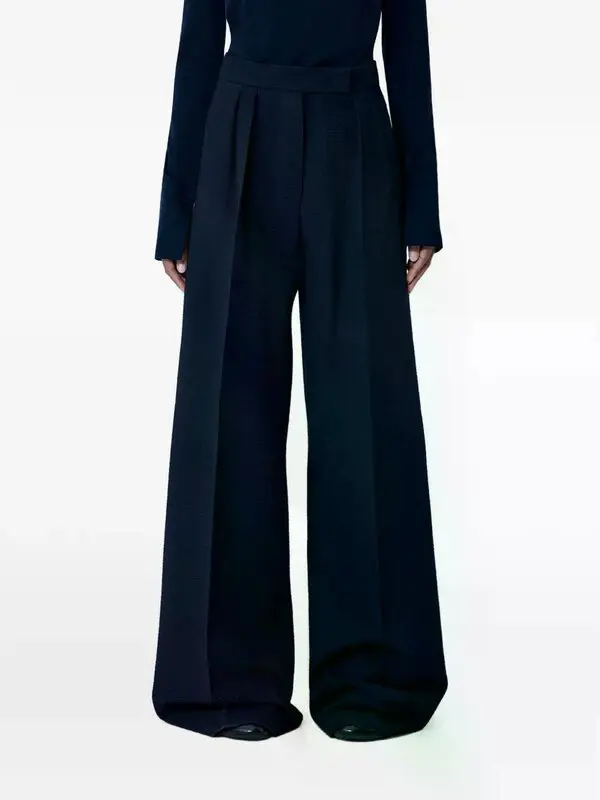 Max Mara High-waisted Pleated Palazzo Pants - Blue