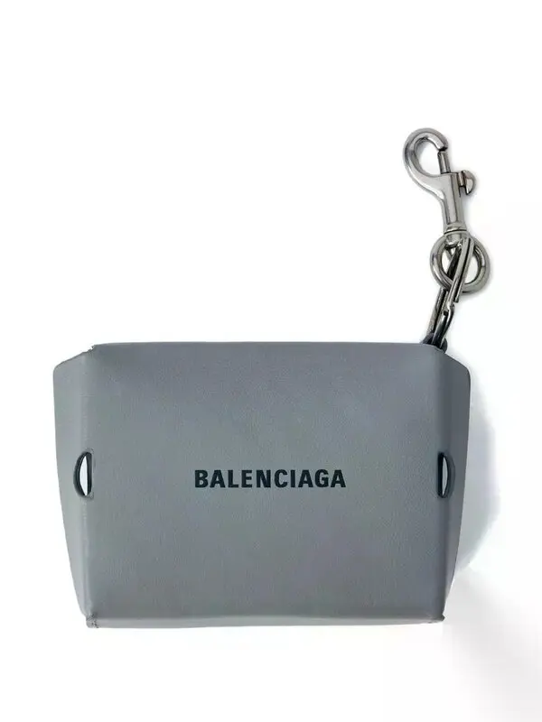 Balenciaga Embossed Logo Key Holder - Grey