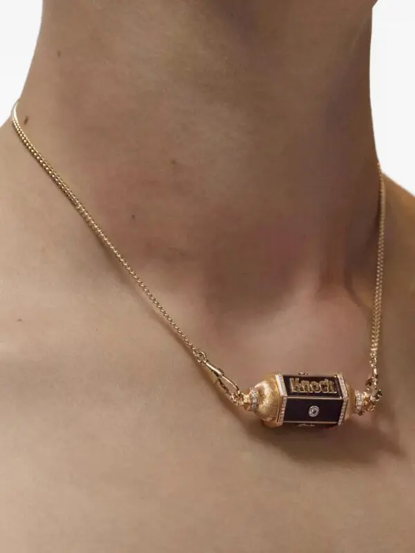 MARIE LICHTENBERG Knock On Wood Diamond Locket Necklace