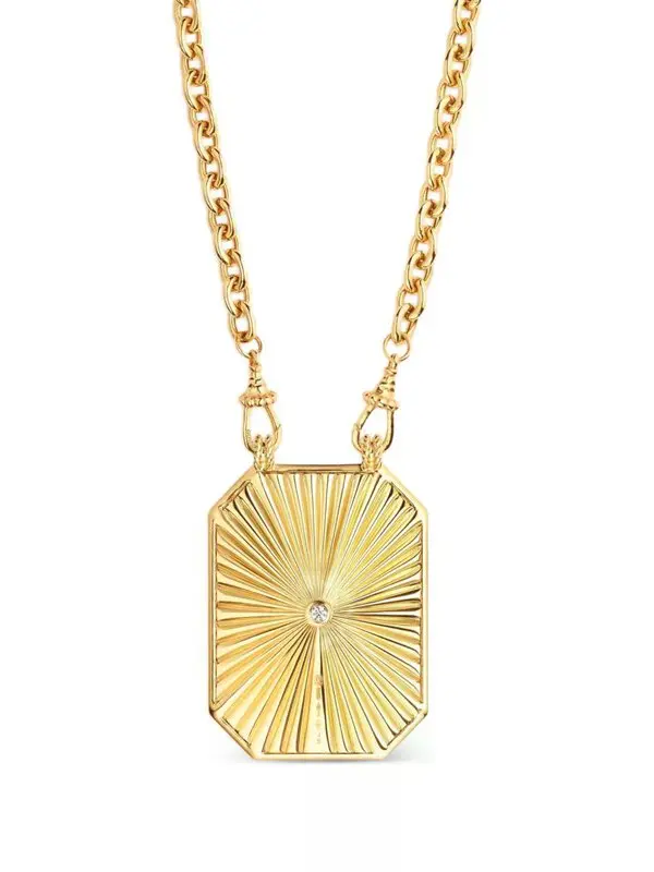 MARIE LICHTENBERG Checkered Emerald And Diamond Necklace