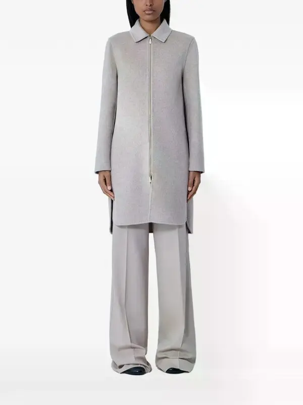 Max Mara Zipped Collared Coat - Neutrals