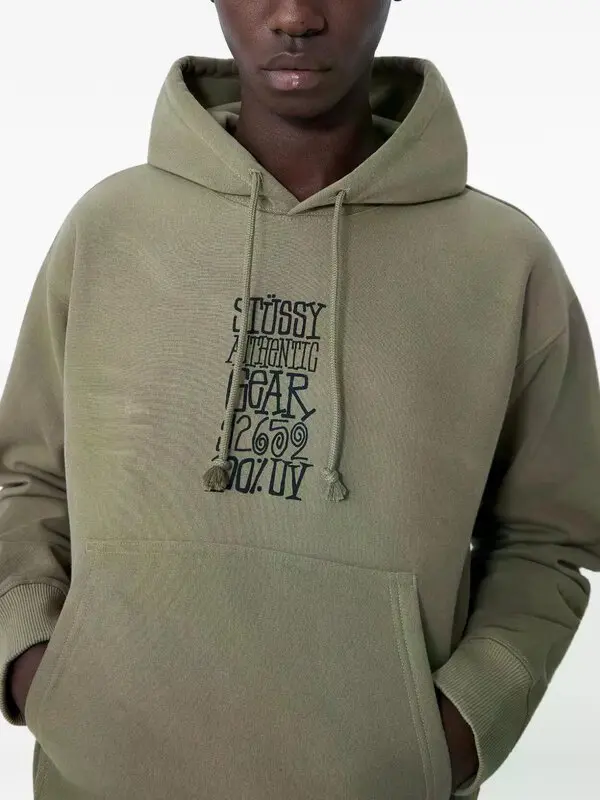 StÜssy Logo-print Hoodie - Green