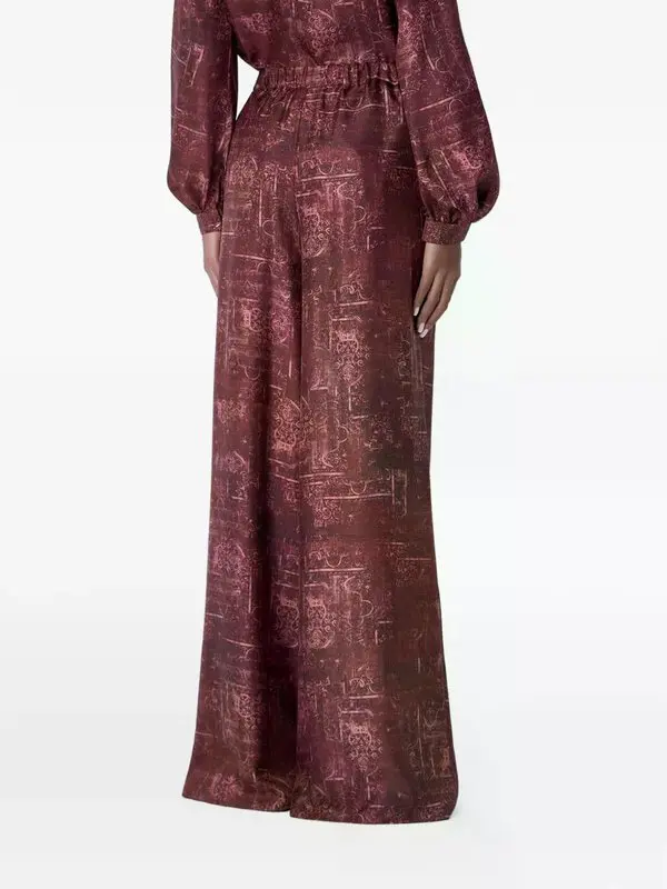 Max Mara Printed Silk Trousers