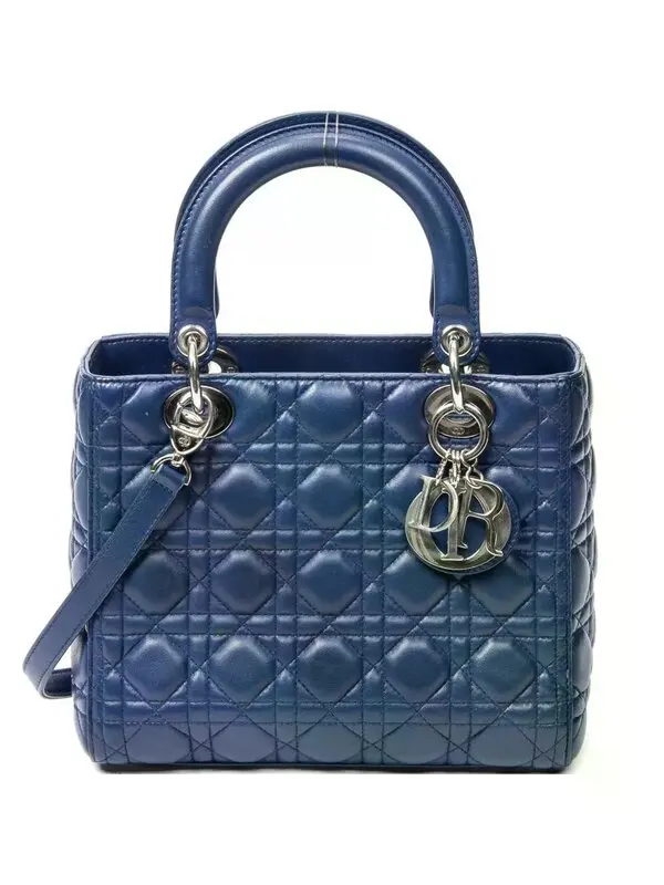 Dior Medium Lady Zip Handle Bag - Blue