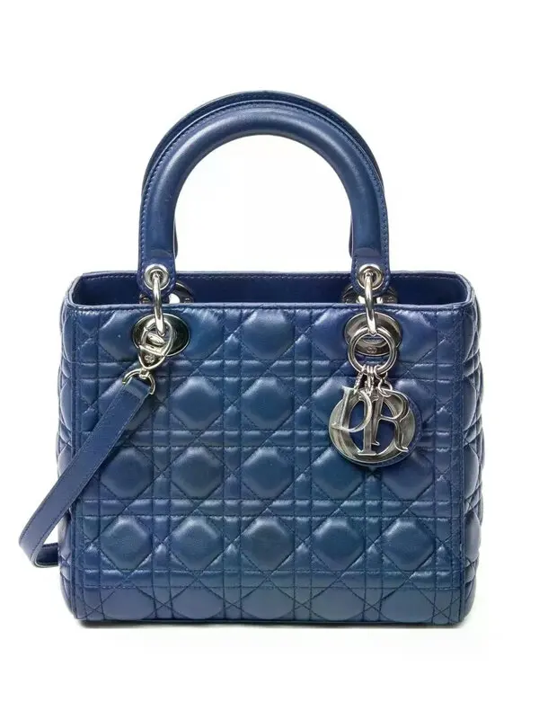Dior Medium Lady Zip Handle Bag - Blue