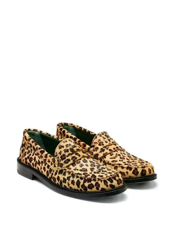VINNY'S Leopard Yardee Moccasin Loafers