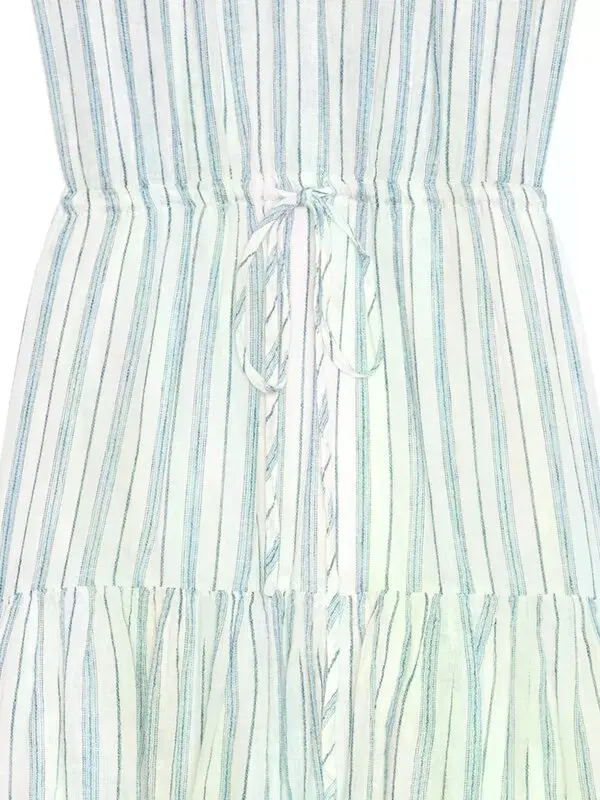 Rails Albany Ruffled-hem Striped Mini Dress - White