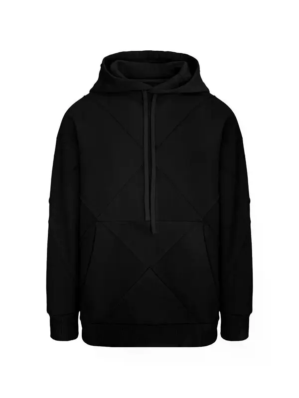 HAMZA Diamond Stitched Hoodie - Black