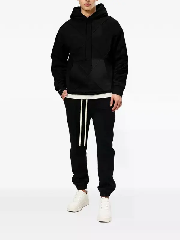 HAMZA Diamond Stitched Hoodie - Black