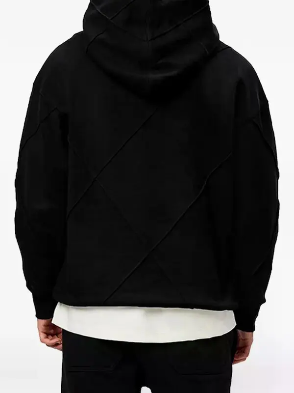 HAMZA Diamond Stitched Hoodie - Black