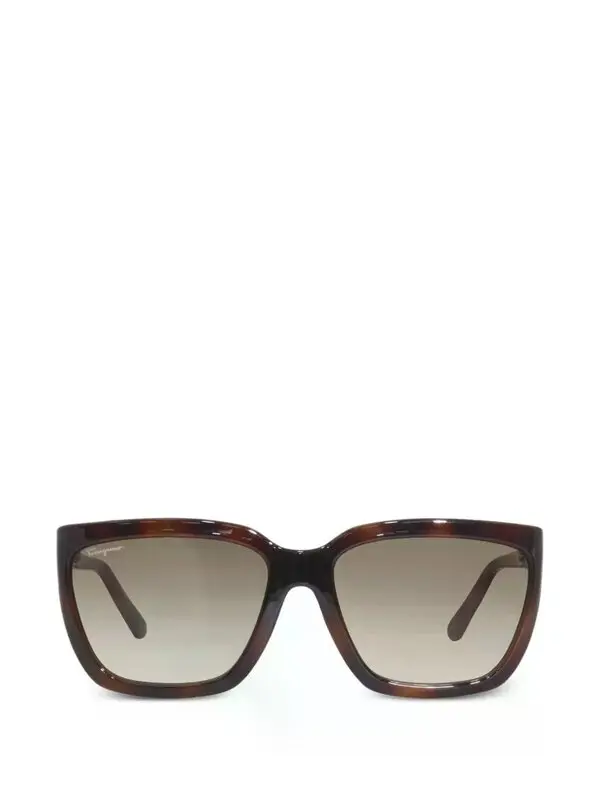 FERRAGAMO Full Rim Square Sunglasses - Brown