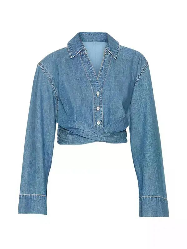 Veronica Beard Timothy Twisted Shirt - Blue