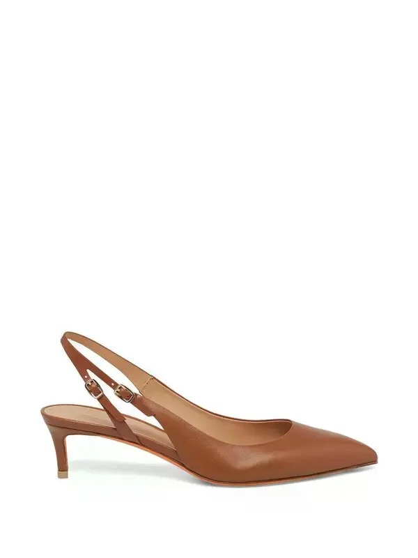 Santoni Audrey Pointed-toe Slingback Pumps - Brown
