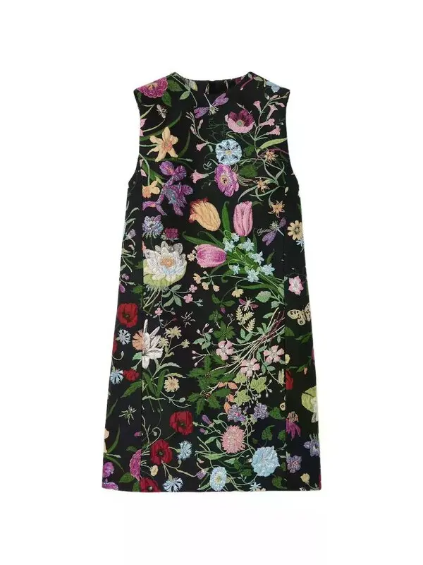 Gucci Floral Brocade Mini Dress - Black