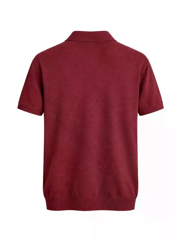 FRANZESE COLLECTION Ribbed V-neck Cotton Polo Shirt