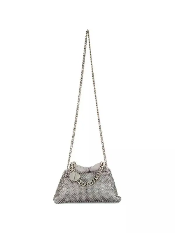 Stella McCartney Mini Falabella Crystal-mesh Shoulder Bag - Silver