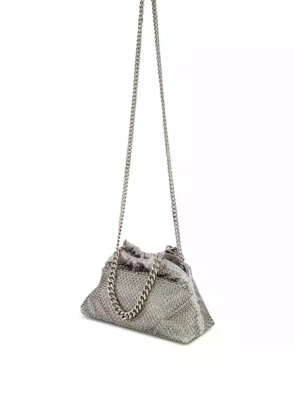 Stella McCartney Mini Falabella Crystal-mesh Shoulder Bag - Silver