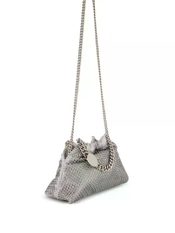 Stella McCartney Mini Falabella Crystal-mesh Shoulder Bag - Silver