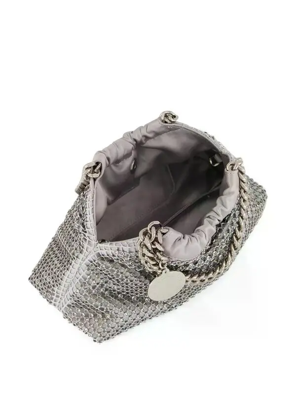 Stella McCartney Mini Falabella Crystal-mesh Shoulder Bag - Silver
